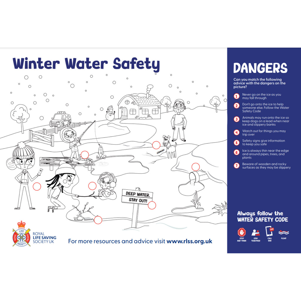 RLSS UK Water Safety Activity Sheets (A4) - Pack of 50 | Colouring Sheets