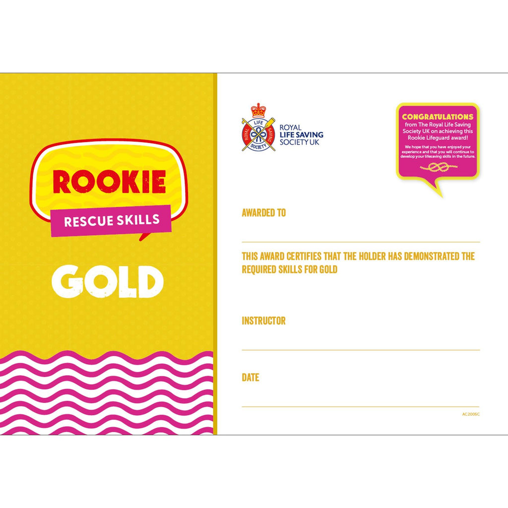Rookie Rescue Skills | Gold Certificates (Pack of 5)