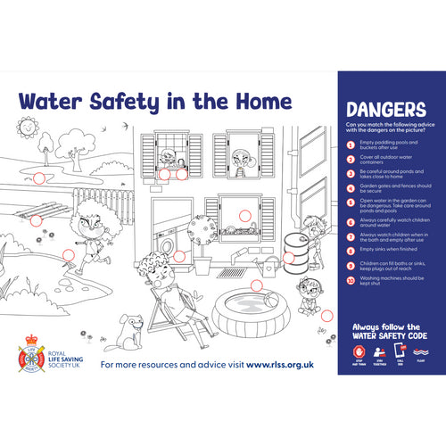 RLSS UK Water Safety Activity Sheets (A4) - Pack of 50 | Colouring Sheets