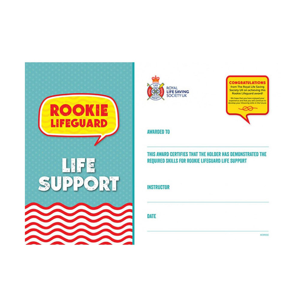 Rookie Lifeguard | Life Support Award Certificates (Packs of 5)